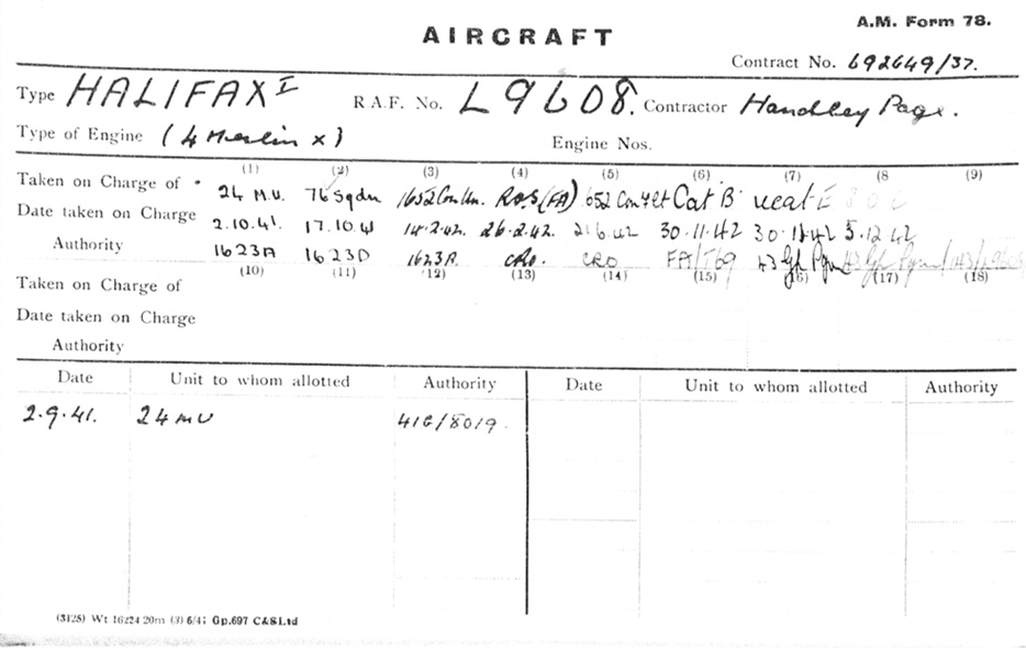 May 2016: 86 Movement Cards – H.P. Halifax Mk. I (& prototypes) | RAF ...